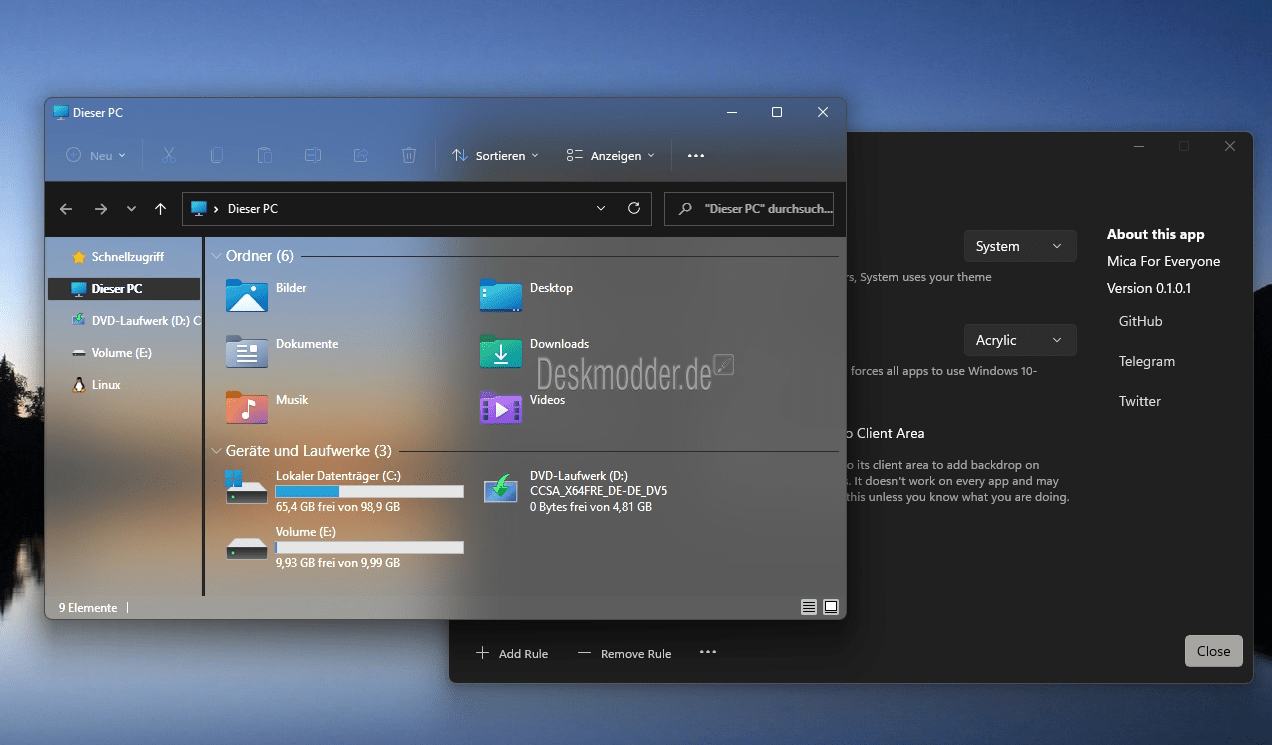 Windows-11-GUI anpassen: Mica For Everyone 1.0.5 sorgt für noch mehr ...