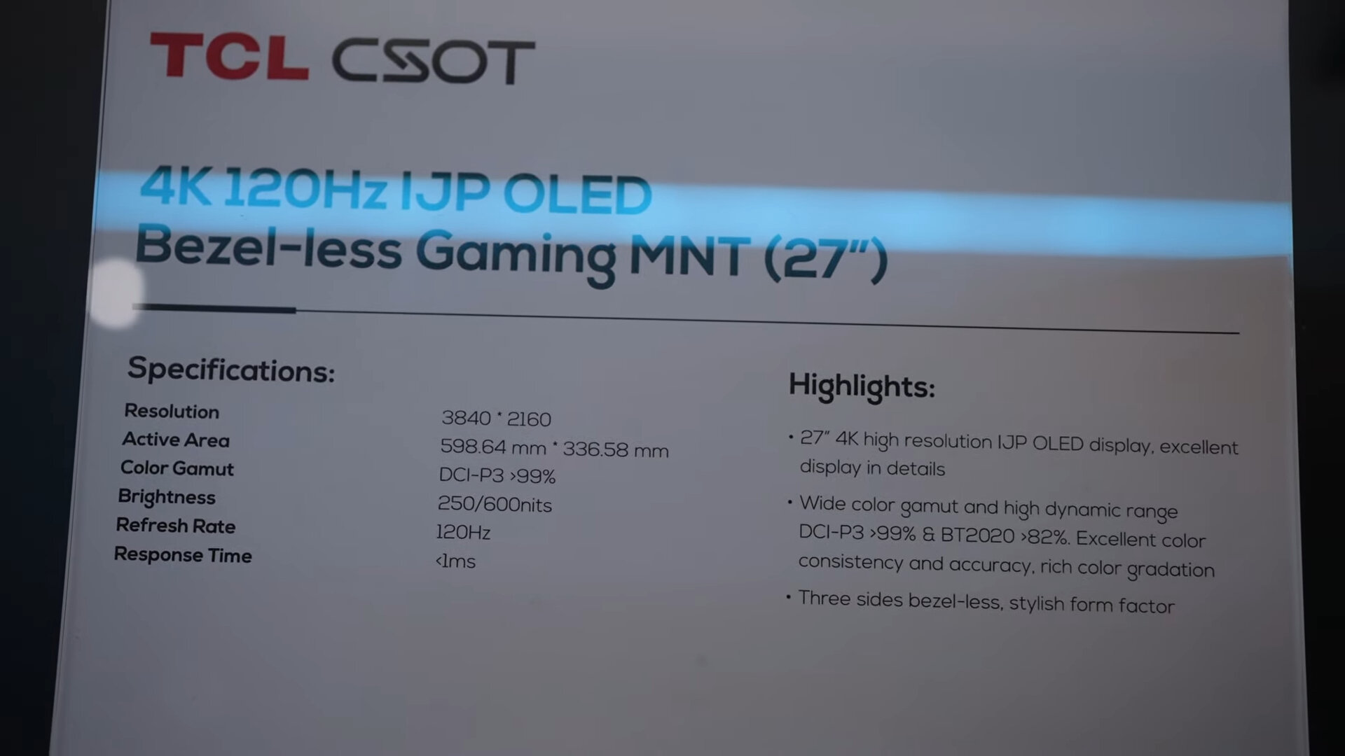 TCL Inkjet 4K: Erstes RGB-OLED-Panel mit UHD & 120 Hz auf 27 Zoll ...