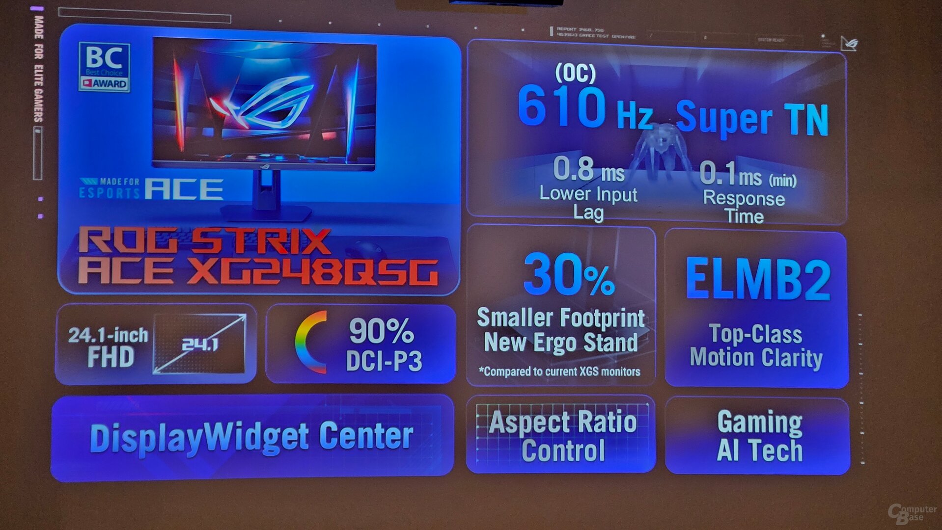 Asus ROG Strix Ace XG248QSG: Gaming-Monitor mit 610 Hz will der schnellste sein - ComputerBase