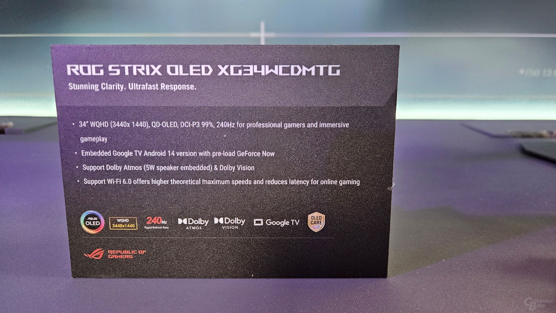 Asus ROG Strix OLED XG34WCDMTG: QD-OLED mit Google TV, GeForce Now ...