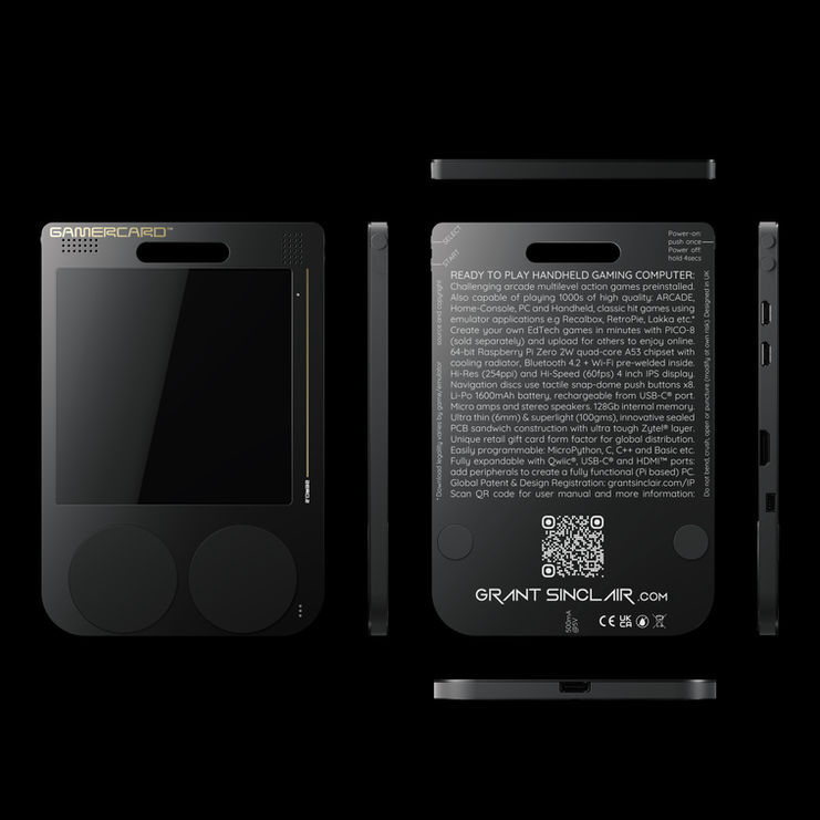 GamerCard auf Pi-Basis: Retro-Handheld in Geschenk­karten­größe vom ...