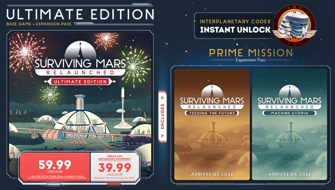 Surviving Mars: Relaunched: Neuauflage von Paradox' Mars-Aufbauspiel ist erschienen - ComputerBase