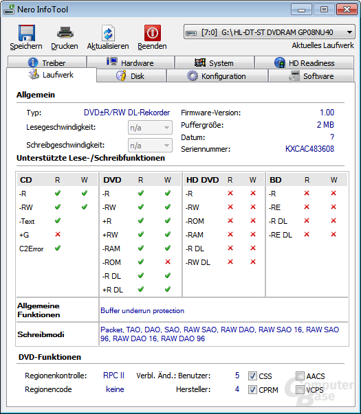 Nero InfoTool Download - ComputerBase